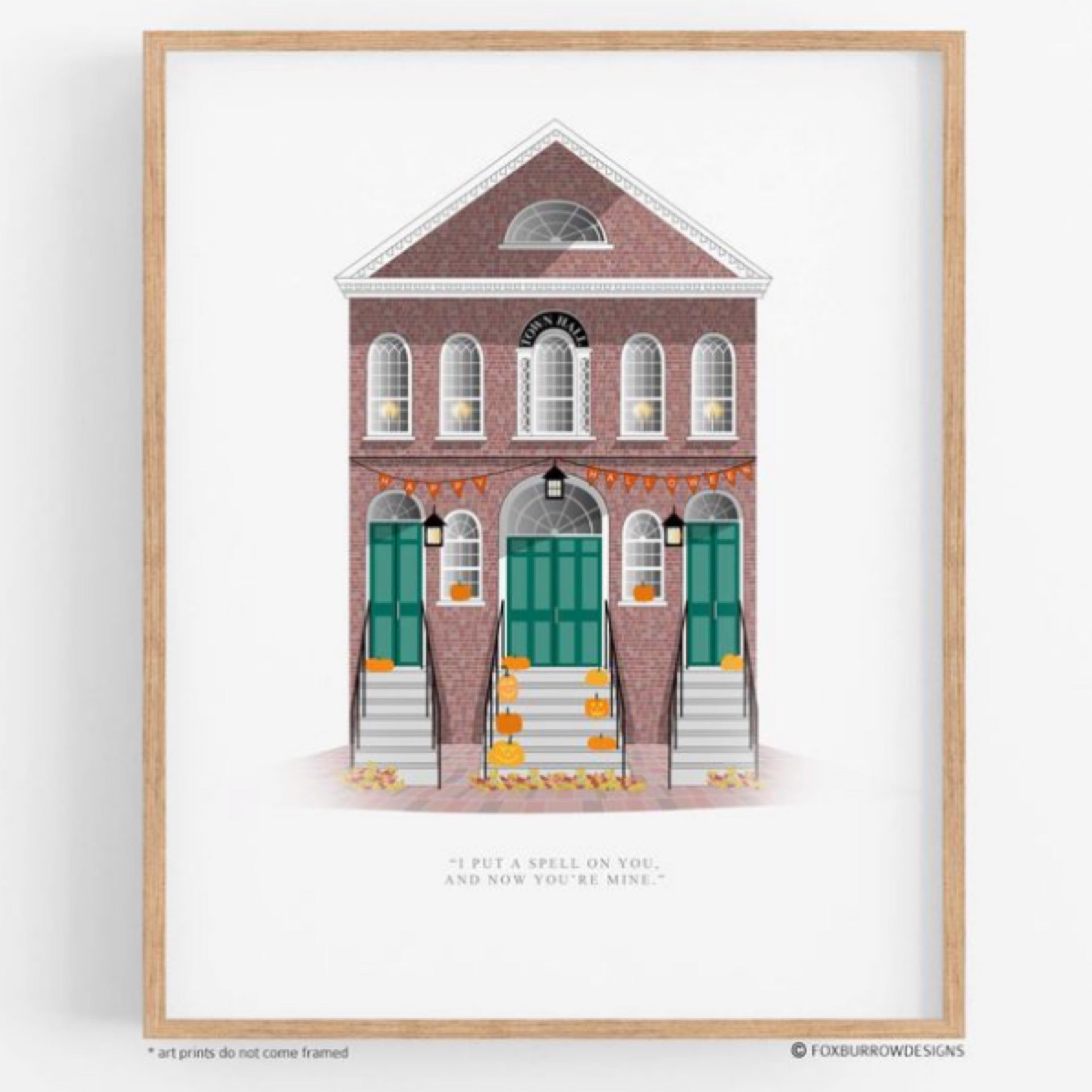 Hocus Pocus Old Town Hall Print 8x10” | Moody's Gifts