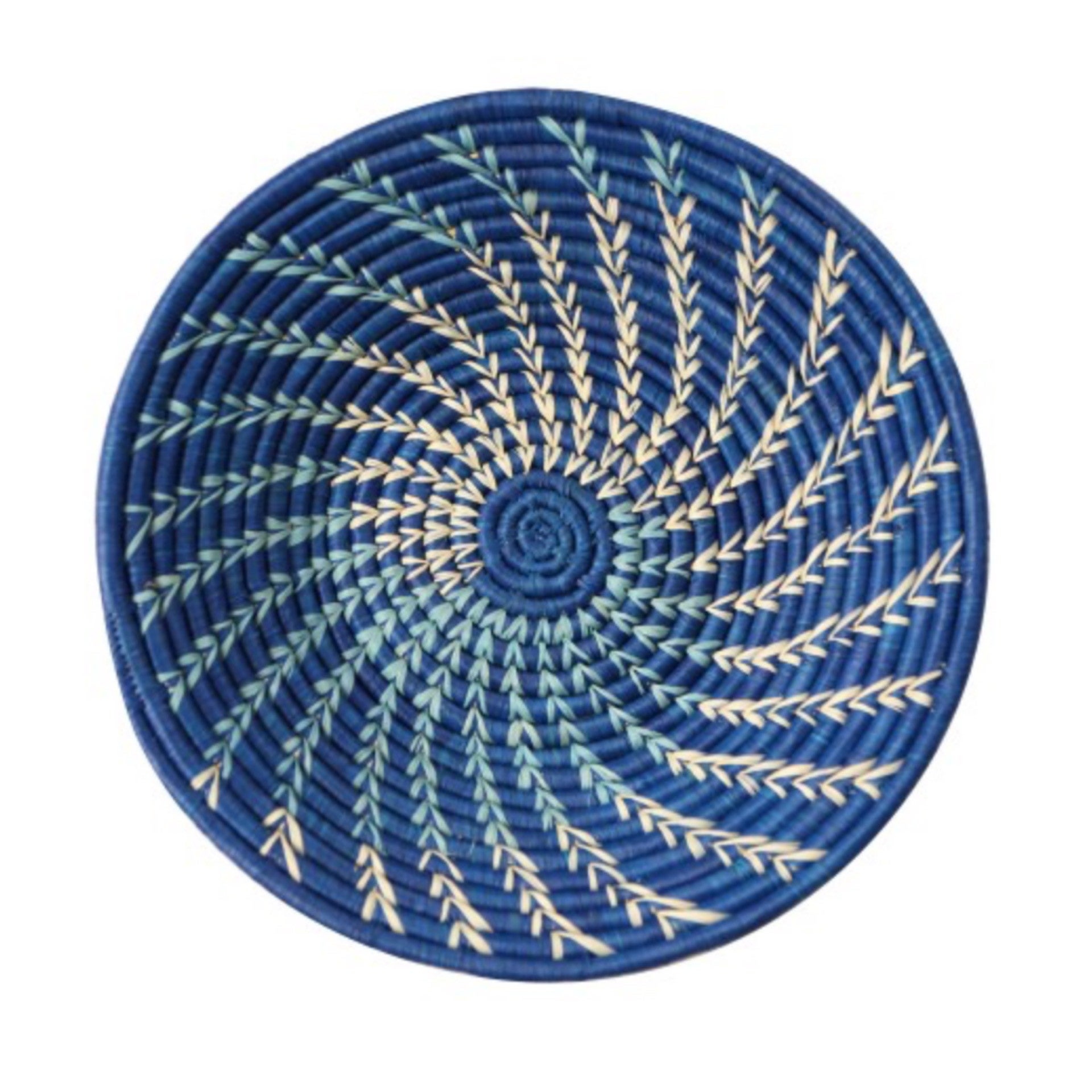 Blue Spiral Raffia Basket | Moody's Gifts
